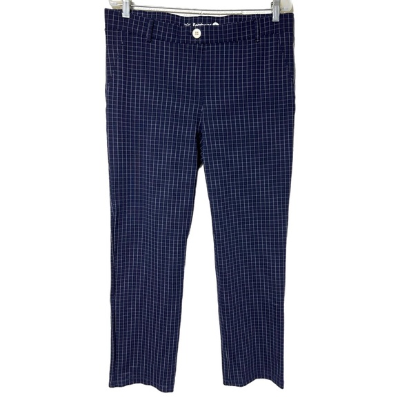 Betabrand | Pants & Jumpsuits | Betabrand Navy Blue Plaid Straight Leg ...